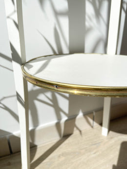 Sellette blanche en bois ornements laiton style Art déco – violn.fr